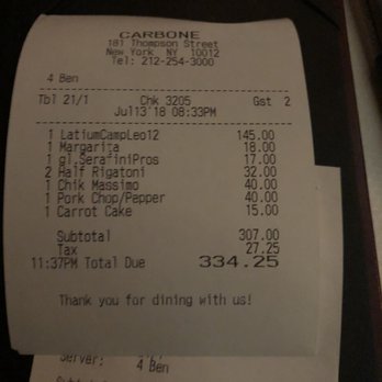 Carbone - 941 Photos & 723 Reviews - Italian - 181 Thompson St ...