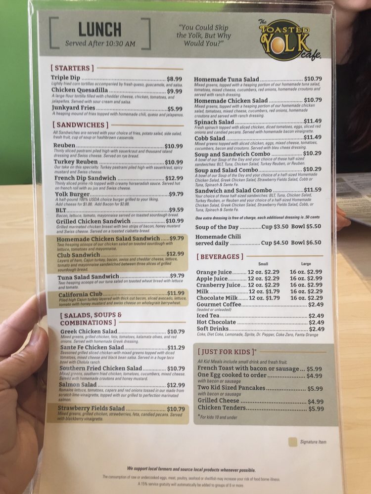 Yolk Menu