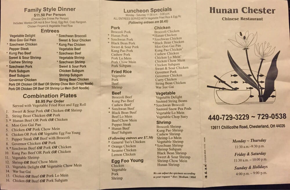 Hunan Chester - 13 Reviews - Chinese - 12611 Chillicothe Rd ...