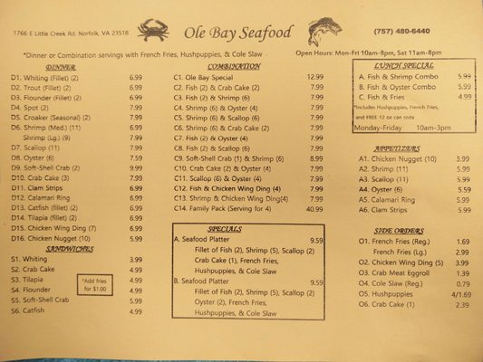 Ole Bay Seafood - Seafood - 1766 East Little Creek Rd, Norfolk, VA ...