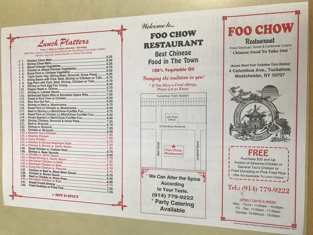 Foo Chow Restaurant - 15 Reviews - Chinese - 4 Columbus Ave, Tuckahoe ...
