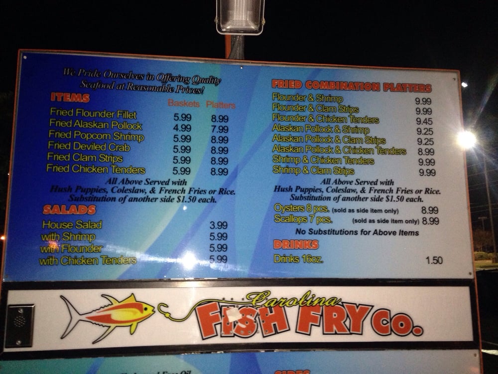 Online Menu of Carolina Fish Fry - Wilmington Restaurant, Wilmington ...
