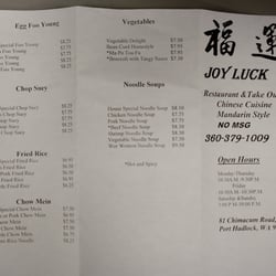 Joy Luck Restaurant - Chinese - 81 Chimacum Rd, Port Hadlock, WA ...