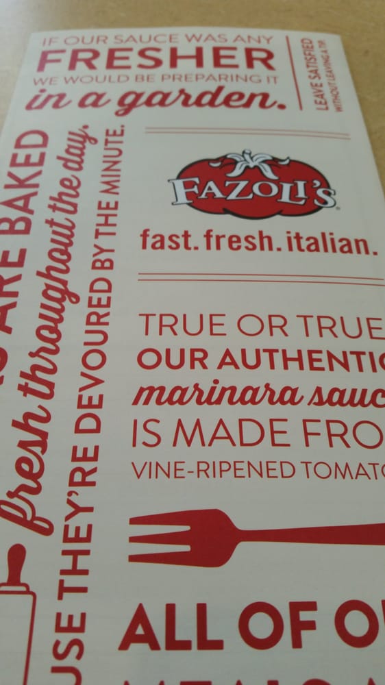 Fazoli’s - Italian - 7511 E Washington St, Indianapolis, IN ...