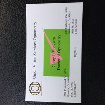 Union Vision Services - Optometrists - 2200 Professional Dr, Roseville ...
