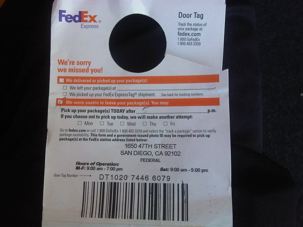 Fedex Door Tag Printable Printable World Holiday