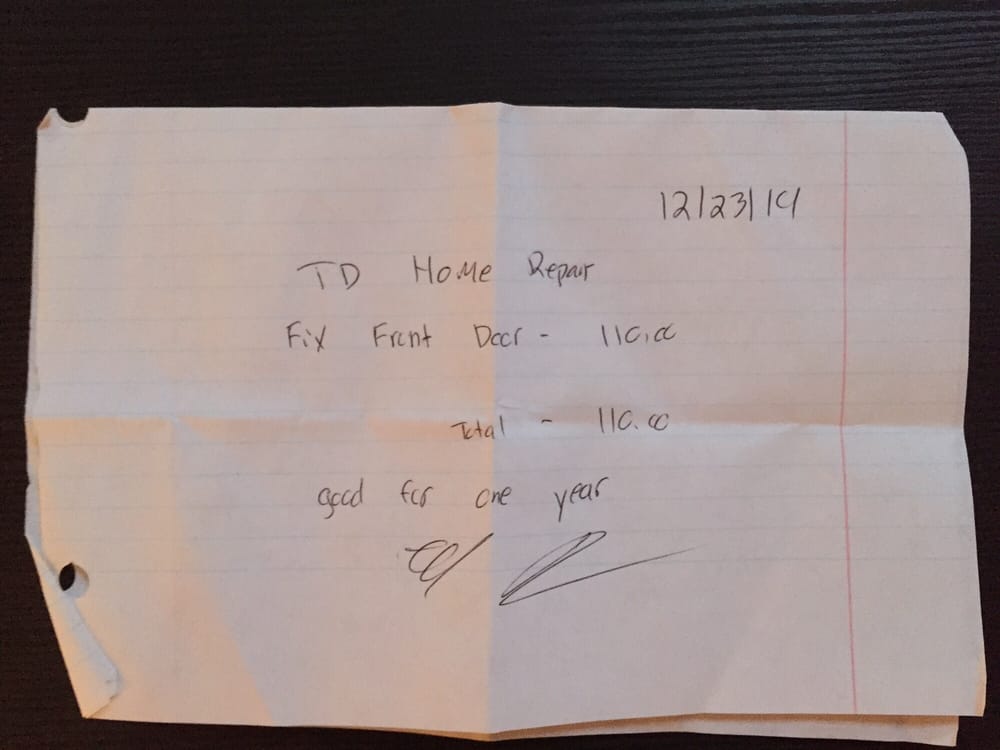 My Handwritten Receipt Yelp